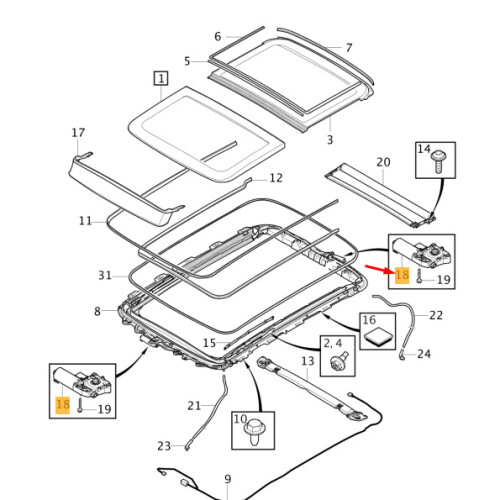 VOLVO XC40 Roof Hatch Motor 31462496 NEW GENUINE on OnBuy