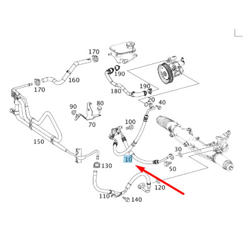 MERCEDES-BENZ C W204 Power Steering Pressure Hose LHD A2074602024 NEW ...