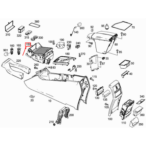 MERCEDES-BENZ GLE W166 Console Cup Holder Bracket A1666806202 NEW ...