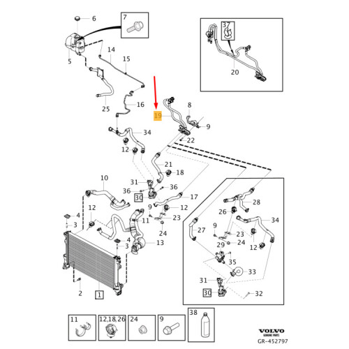 VOLVO V60 MK2 Radiator And Connection Hose 31686533 NEW GENUINE on OnBuy