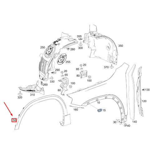 MB GLB X247 Front Right Fender Wheel Arch Cover A2478800905 NEW GENUINE ...