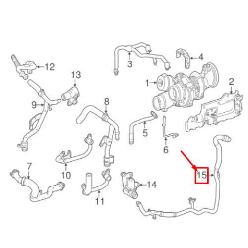MERCEDES-BENZ C W205 Engine Coolant Return Tube A1772001752 NEW GENUINE ...