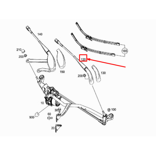 MERCEDES-BENZ C W205 Front Left Wiper Arm A2058203700 NEW GENUINE on OnBuy