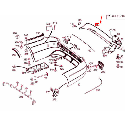 MERCEDES-BENZ E-CLASS W212 Rear Bumper Bottom Trim A2128858525 NEW ...