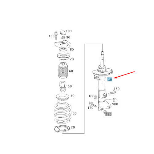 MERCEDES-BENZ C W204 Front Shock Absorber Strut A2043232400 NEW GENUINE ...