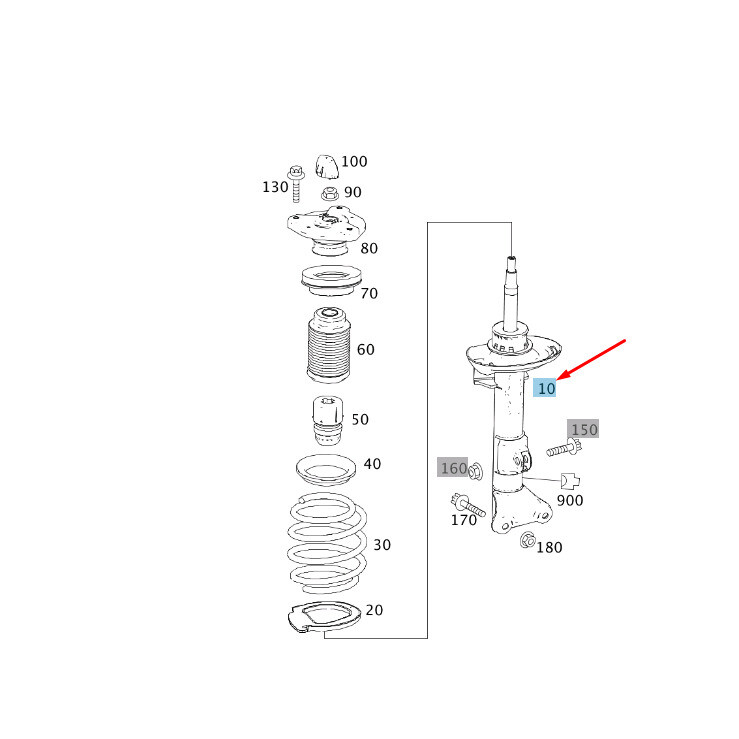 MERCEDES-BENZ C W204 Front Shock Absorber A2043233600 NEW GENUINE on OnBuy