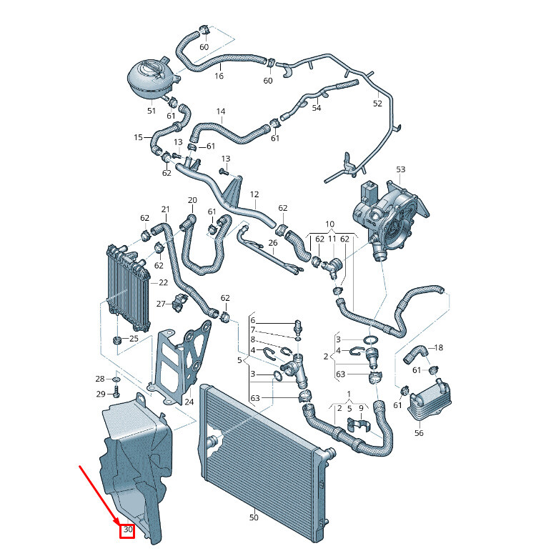 VW PASSAT B8 3G Right Radiator Air Guide 3G0121334B NEW GENUINE on OnBuy