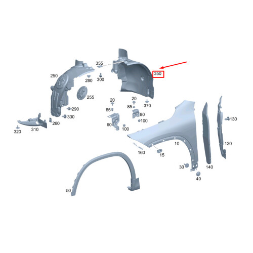 MB GLA H247 Front Right Wheel Housing Liner Rear Part A2478808009 NEW ...