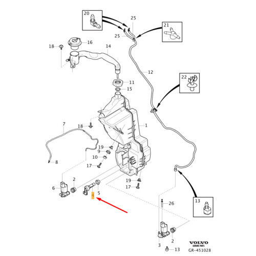 VOLVO V60 MK2 Front Window Fluid Level Sensor Warner 32328306 NEW ...