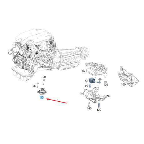 MERCEDES-BENZ VITO W447 Front Right Engine Mount A4472410013 NEW ...