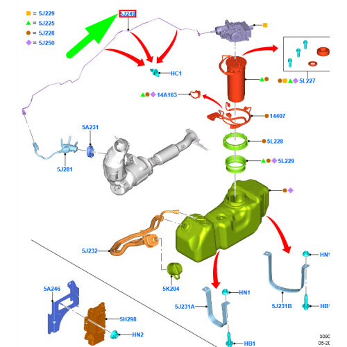 FORD RANGER MK3 Reductant Pressure Line GB3G-5J249-AD 2137595 NEW ...