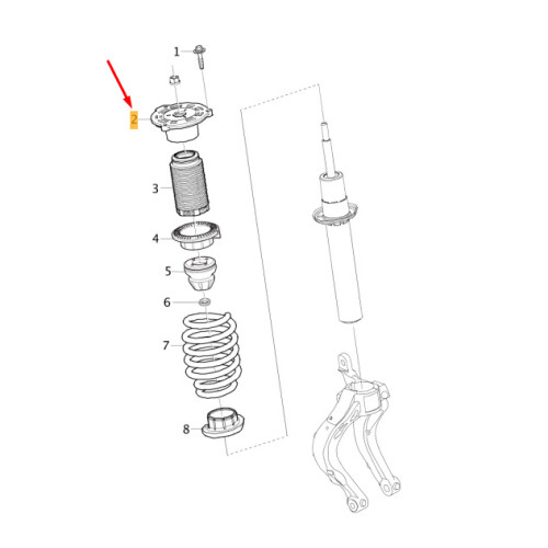 VOLVO V60 MK2 Front Shock Absorber Upper Bearing Polestar 31681384 NEW ...