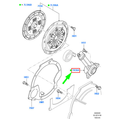 FORD TRANSIT CONNECT MK1 Clutch Slave Cylinder XS41-7A564-AD 1678165 ...