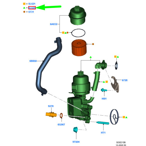 FORD FOCUS MK3 C346 Oil Cooler And Filter Assy 1886418 9M5Q-6L625-AB ...
