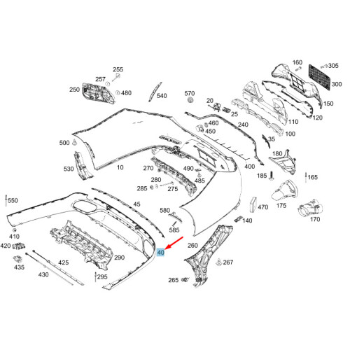 MERCEDES-BENZ CLS C257 Rear Bumper Lower Trim A2578855202 NEW GENUINE ...