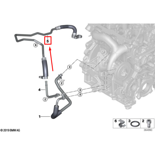 MINI CABRIO F57 Turbocharger Coolant Return Line 8687745 11538687745 ...
