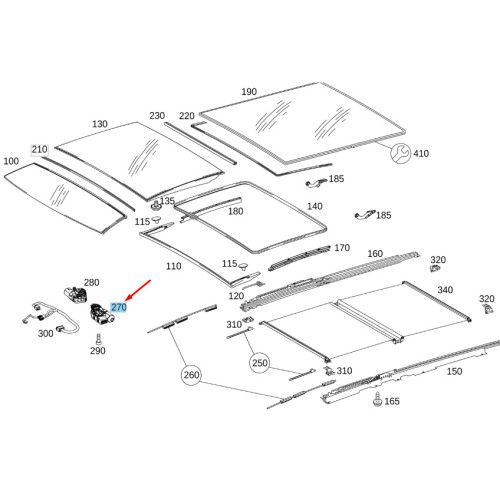 MERCEDES-BENZ ML W166 Glass Sliding Roof Geared Motor A1669069701 NEW ...