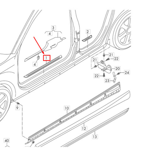 AUDI A3 8V Front Sill Trim Strip 8V4853491M9B9 NEW GENUINE on OnBuy