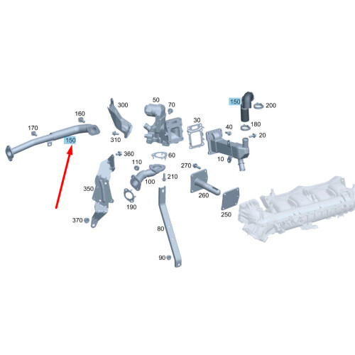 MERCEDES-BENZ E W213 Charge Air Distribution EGR Line A2741410804 NEW ...