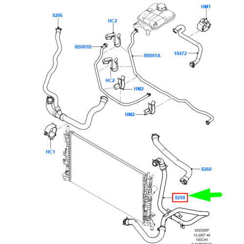 FORD FOCUS MK2 Cooling System Hose Pipe 3M5H-8274-RG 1416580 NEW ...