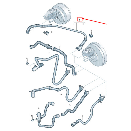 AUDI TT 8J Brake Servo Vacuum Hose RHD 8J2611931D NEW GENUINE on OnBuy