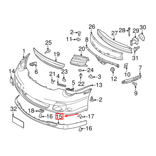 PORSCHE 911 997 Front Bumper Lower Spoiler 9975055571601C NEW GENUINE ...