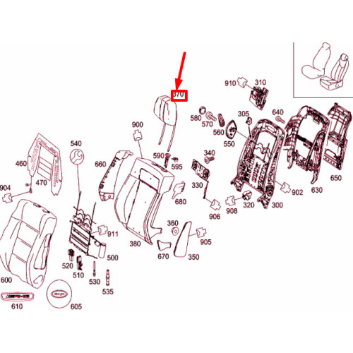 MERCEDES-BENZ E W212 Front Seat Head Restraint A21297077509E43 NEW ...