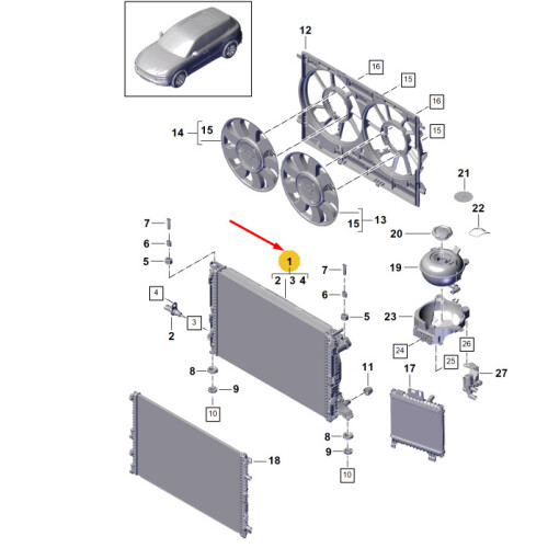 PORSCHE CAYENNE 9YA Coolant Cooler 95812125100 NEW GENUINE on OnBuy