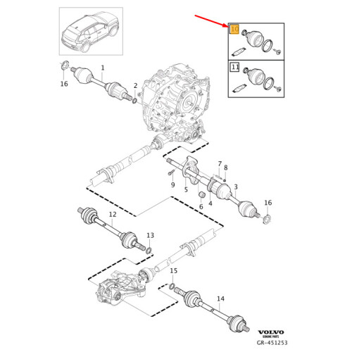 VOLVO XC40 Drive Shaft Outer Bellows Kit 32324241 NEW GENUINE on OnBuy