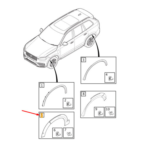 VOLVO XC90 MK2 Front Right Wheel Arch Molding Trim 39836879 NEW GENUINE ...