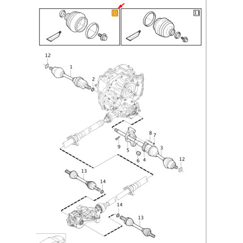 VOLVO V60 MK2 Rear Axle Drive Shaft Outer Bellows Kit 32324097 NEW ...
