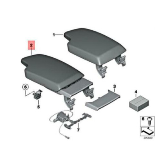 BMW M3 F80 Front Center Console Arm Rest Leather LHD 51168057536 NEW ...