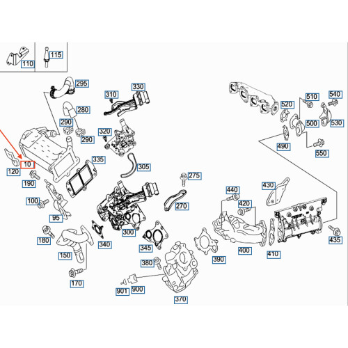 MERCEDES-BENZ ML W166 EXH. Gas Heat Exchanger A6511400675 NEW GENUINE ...
