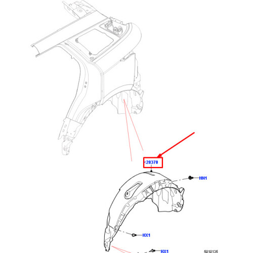 LR RANGE ROVER EVOQUE L551 Rear Left Wheel Housing Liner LR114150 NEW ...