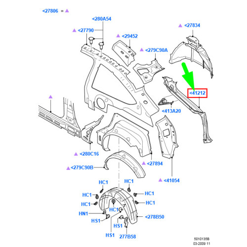 FORD FOCUS MK2 Rear Body Left Pillar Reinforcement 1691298 NEW GENUINE ...