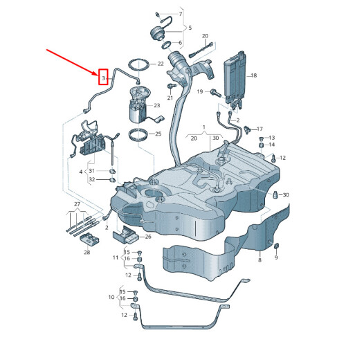 VW PASSAT B8 3G Fuel Feed Line 3Q0201293A NEW GENUINE on OnBuy