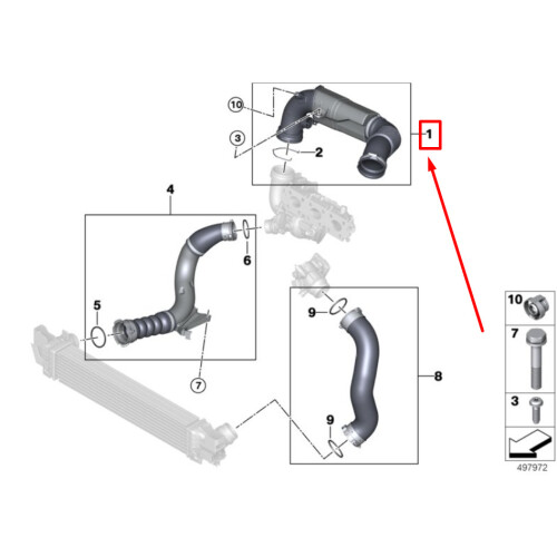 MINI COOPER F56 Engine Filtered Air Pipe 13717619268 7619268 NEW ...