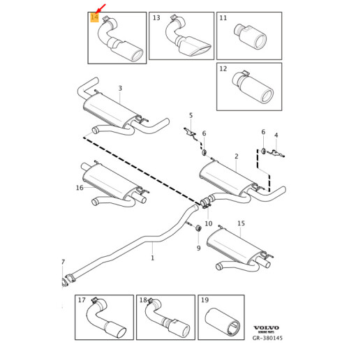 VOLVO V60 MK1 Exhaust System R-Design Left End Pipe 31392632 NEW ...
