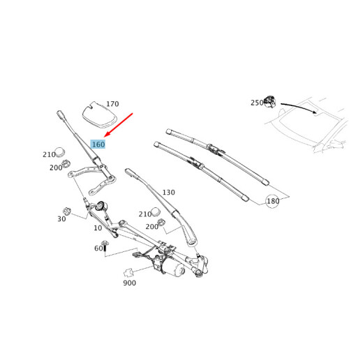 MERCEDES-BENZ GLA X156 Front Left Wiper Arm RHD A1768203700 NEW GENUINE ...