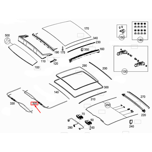 MERCEDES-BENZ A W176 Roller Blind Cable Guide Tube A1767800077 NEW ...