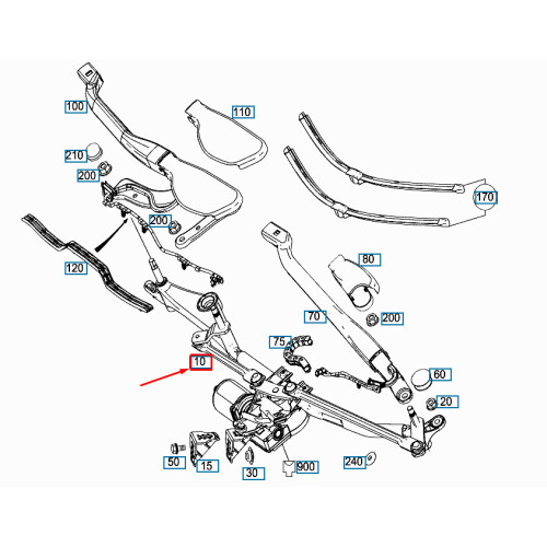 MERCEDES-BENZ SL R231 Front Windshield Wiper Mechanism A2318201240 NEW ...