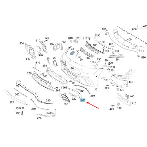 MB AMG GT X290 Front Bumper Right Side Spoiler Trim A2908850402 NEW ...
