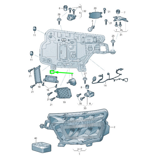 VOLKSWAGEN PASSAT B8 3G LED Lights Control Unit 992941597A NEW GENUINE ...