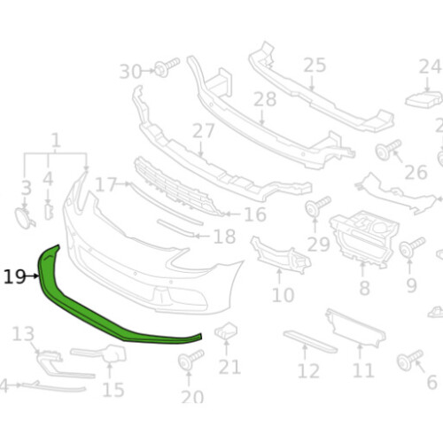 PORSCHE PANAMERA 971 GTS Front Spoiler 971807541AOK1 NEW GENUINE on OnBuy