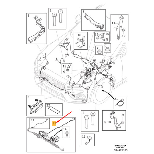 VOLVO V60 MK2 Electric Power Steering Cable Harness LHD 32254174 NEW ...