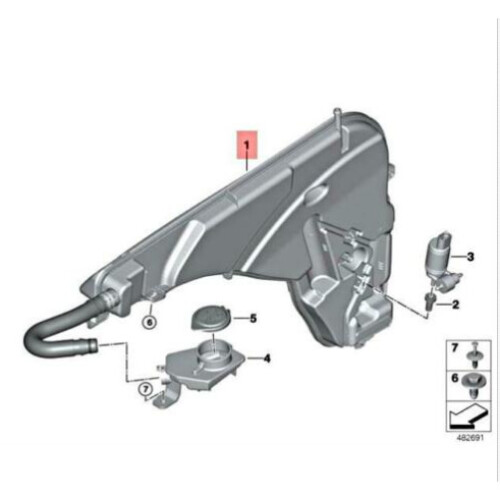 BMW X3 G01 F97 M Windshield Washer Reservoir Tank 61667483866 NEW ...