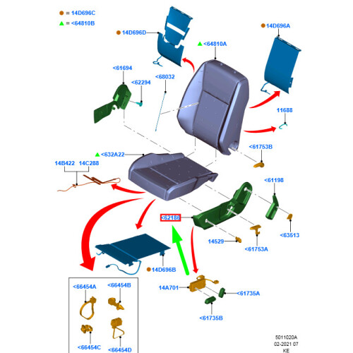 FORD RANGER MK3 Front Seat Right Seat Cushion Valance LHD 1945816 NEW ...