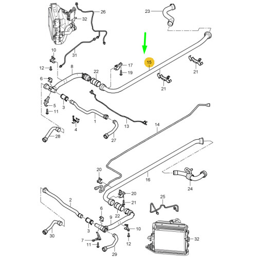 PORSCHE 911 997 GT3 Cooling System Feed Water Pipe 99710665104 NEW ...