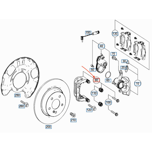 MB GLE Coupe C292 Rear Brake Disc Caliper Bracket A1664230206 NEW ...