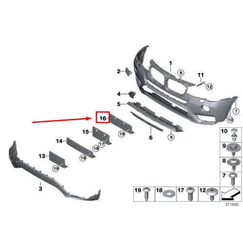 BMW X4 F26 Front Bumper Licence Plate Holder 51117338531 7338531 NEW ...